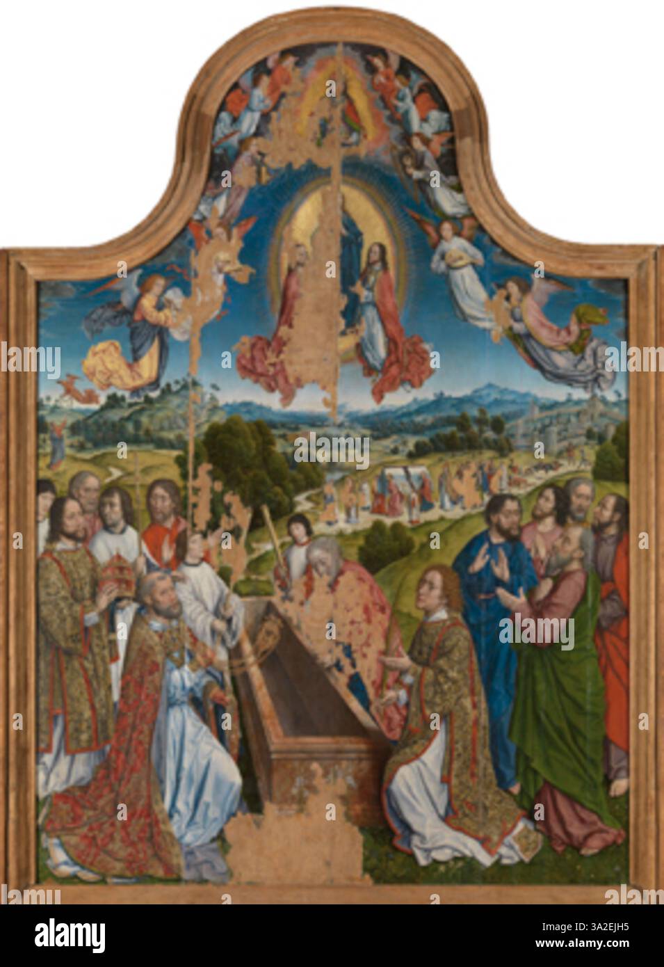 This painting by Albrecht Bouts depicts the Assumption of the Virgin ...