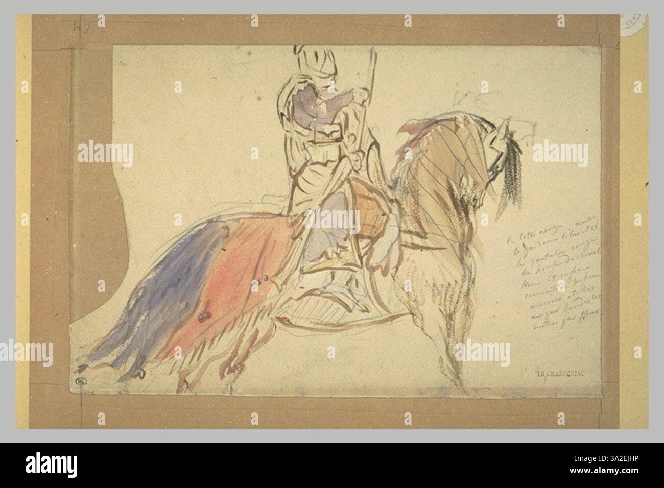 This sketch shows an Arab rider setting out for a fantasia, with focus ...