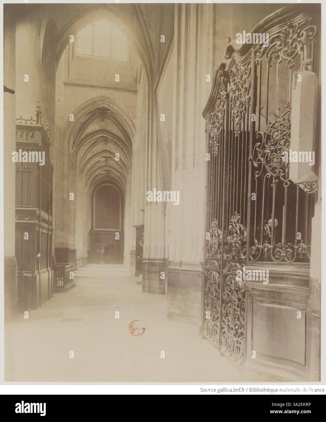 This photograph by Eugène Atget captures the architectural interior of ...