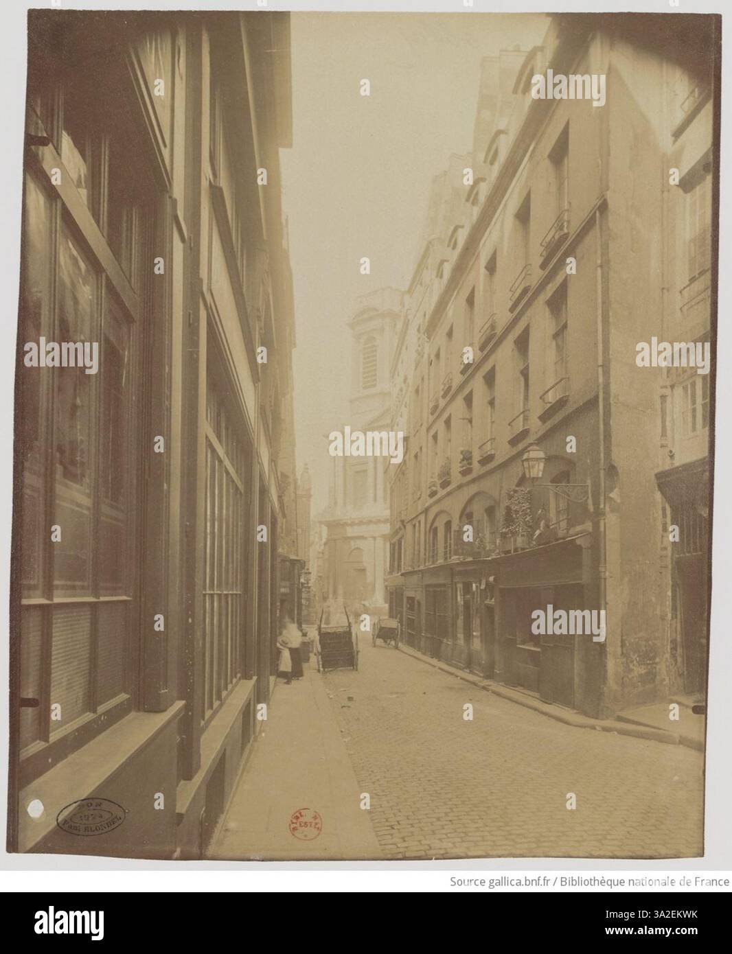 This image by Eugène Atget captures Rue Oblin near the Church of Saint ...