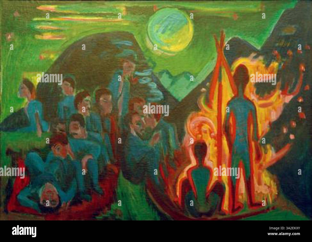 An urban street scene depicting people walking and interacting in a ...