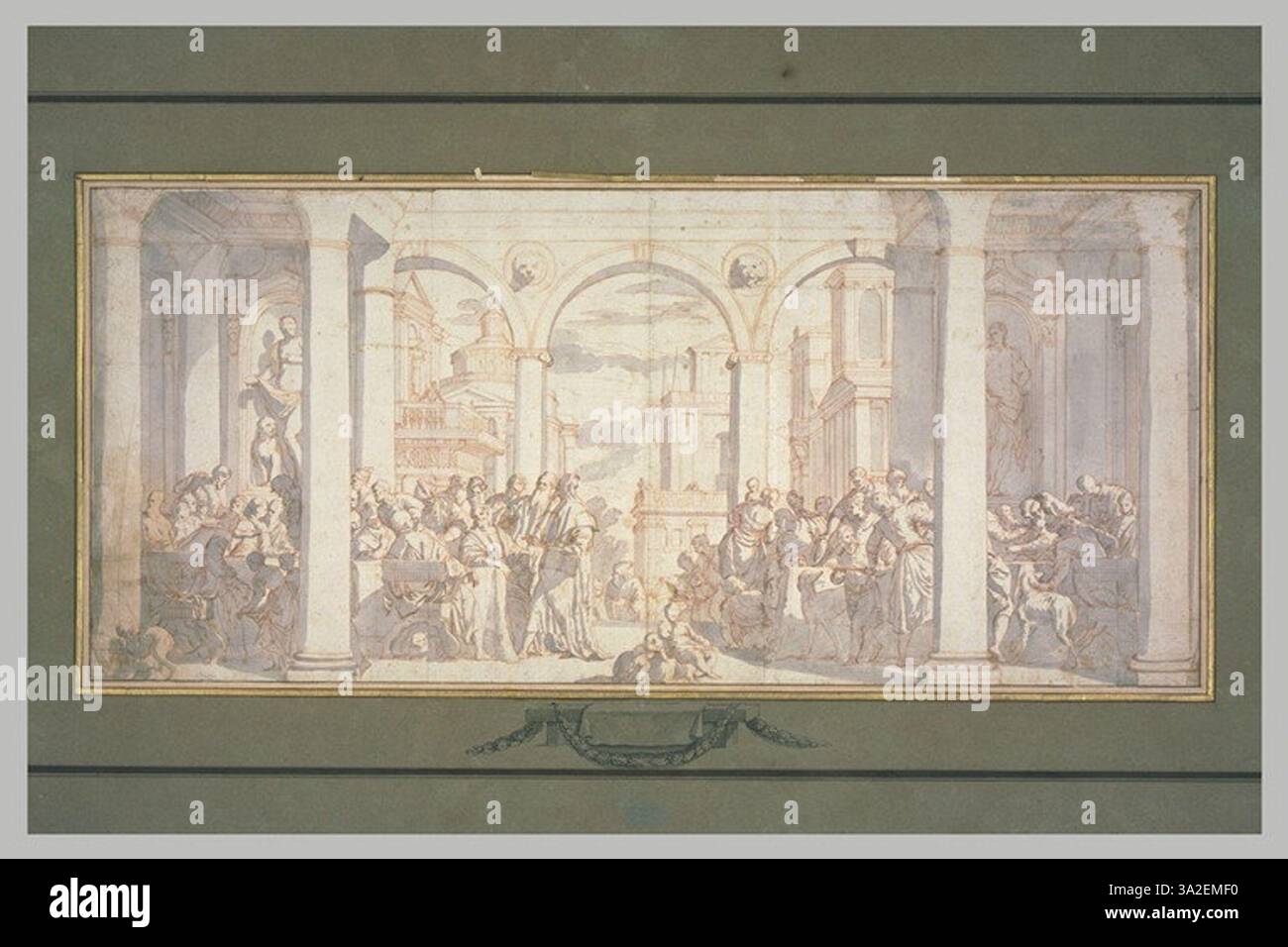 This reproduction of Veronese’s 'Jesus with the Pharisee' depicts ...