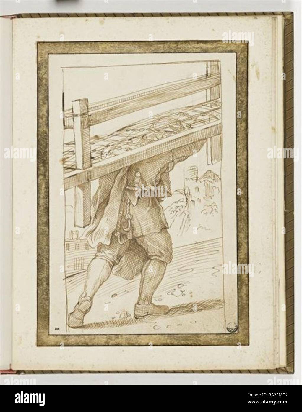 This drawing by Annibale Carracci features a grave digger, or ...