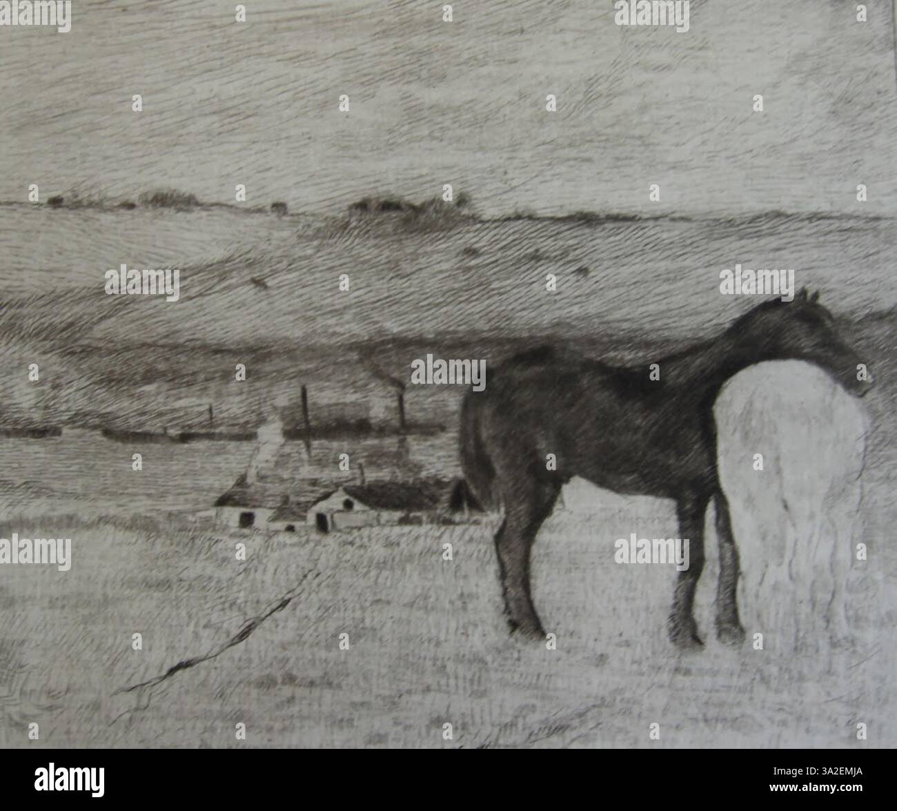 This etching by Marie Auguste Lauzet, after Edgar Degas, captures ...