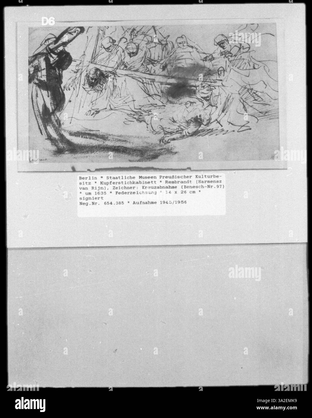 Rembrandt’s Crucifixion scene focuses on the removal of Christ’s body ...