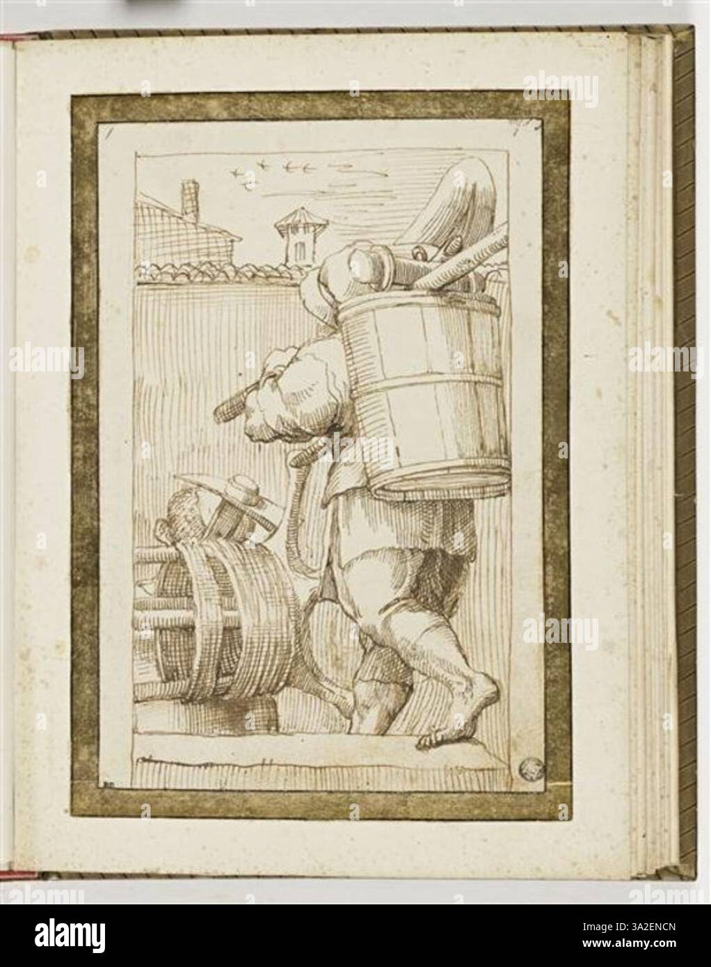 This drawing by Annibale Carracci features a well cleaner ('Netta pozzi ...
