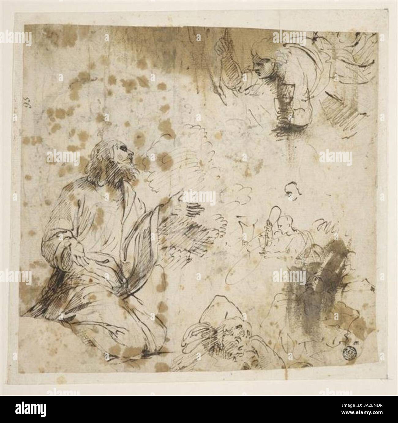 In this drawing, Annibale Carracci captures Christ receiving the ...