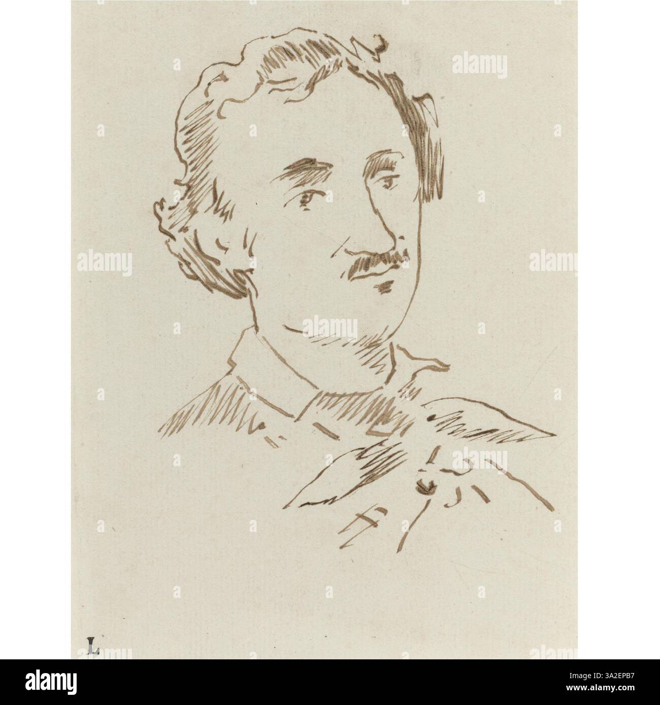 This portrait of Edgar Allan Poe captures the writer in a somber ...