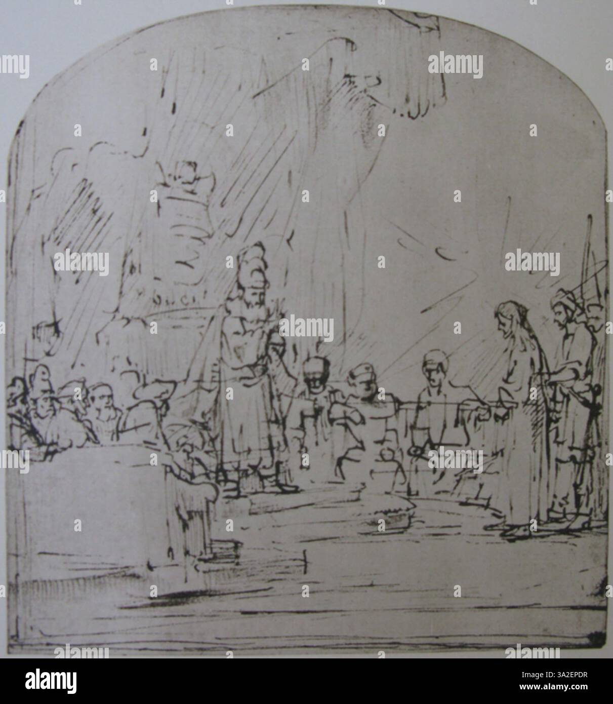 This painting by Rembrandt depicts the moment Christ is brought before ...