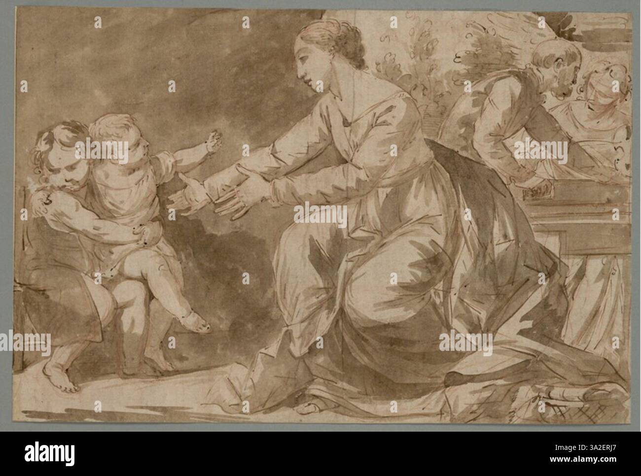 This traditional attribution to Veronese shows the Holy Family with St ...