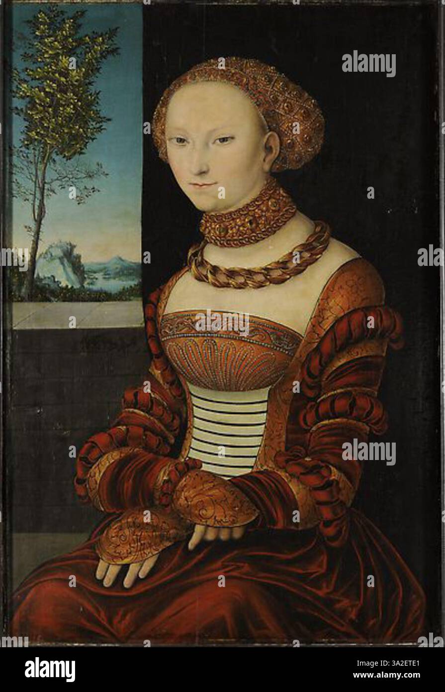 This portrait by Lucas Cranach the Elder captures a young woman in a ...