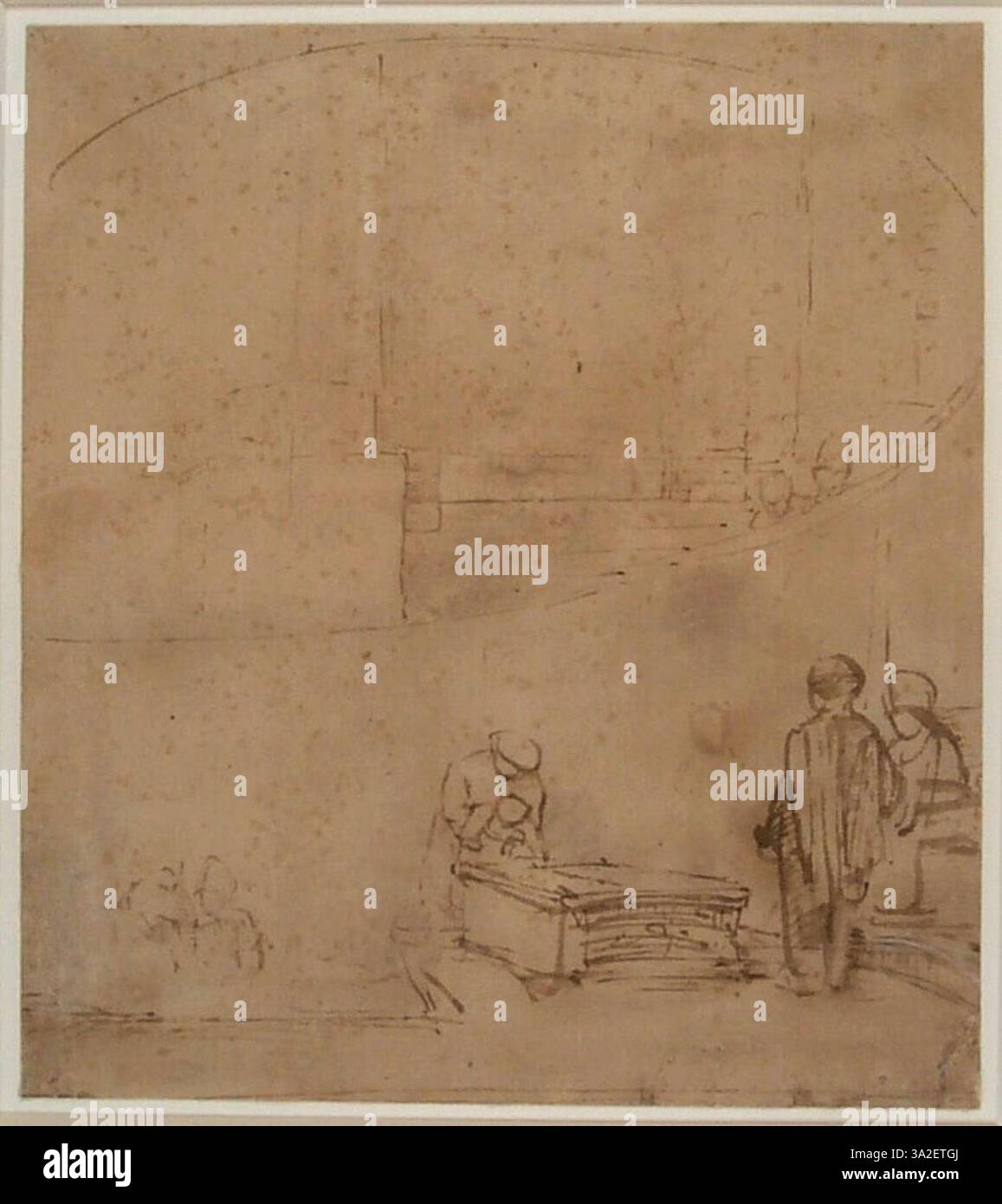 This biblical scene by Rembrandt depicts Hannah bringing her son Samuel ...