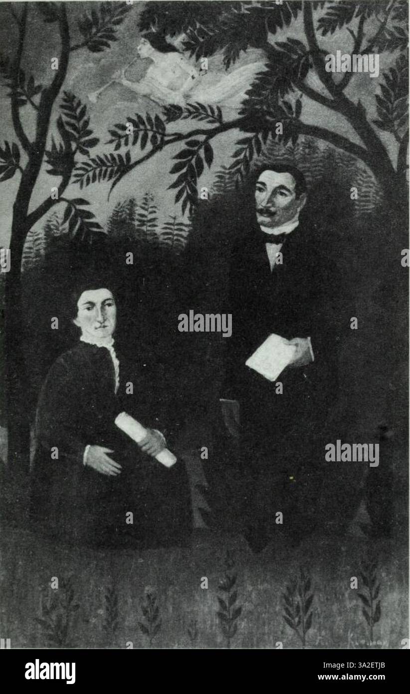 This plate from Henri Rousseau's series features a dreamlike scene set ...