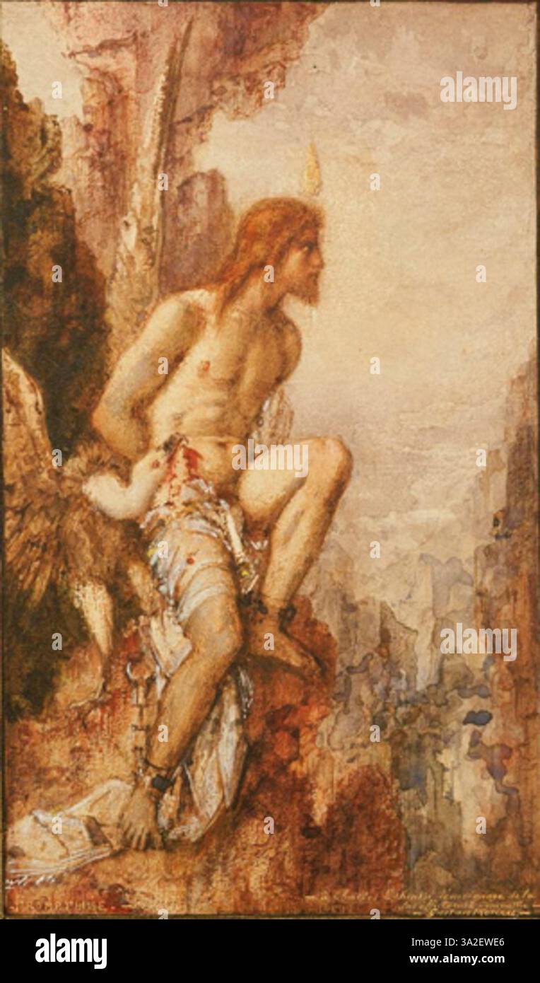 'The Torture of Prometheus' by Gustave Moreau portrays the mythical ...