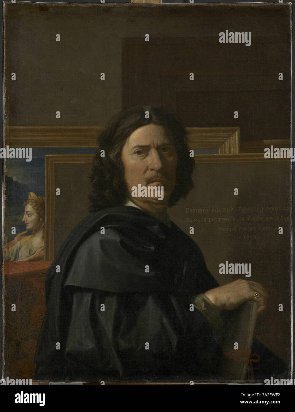 'Autoportrait' by Nicolas Poussin from 1650 presents the artist in a ...
