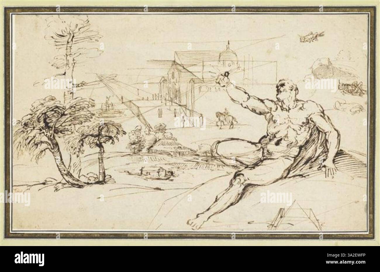 In this study, Carracci presents a seated Hercules amidst a landscape ...