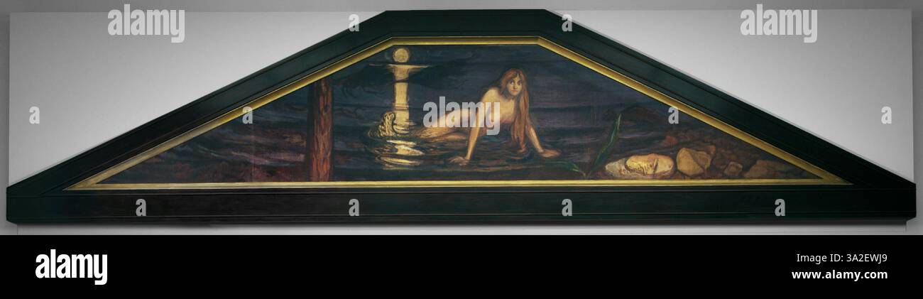 'Mermaid' by Edvard Munch, painted in 1896, depicts the mythical figure ...