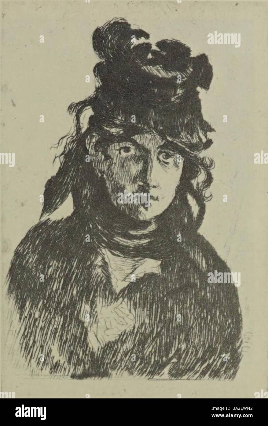 'Harris, cat. 75-2' by Édouard Manet depicts a subject with bold facial ...