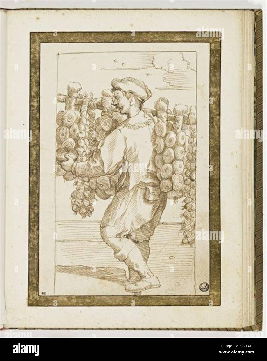 Annibale Carracci's drawing portrays a garlic and onion vendor ('Vende ...