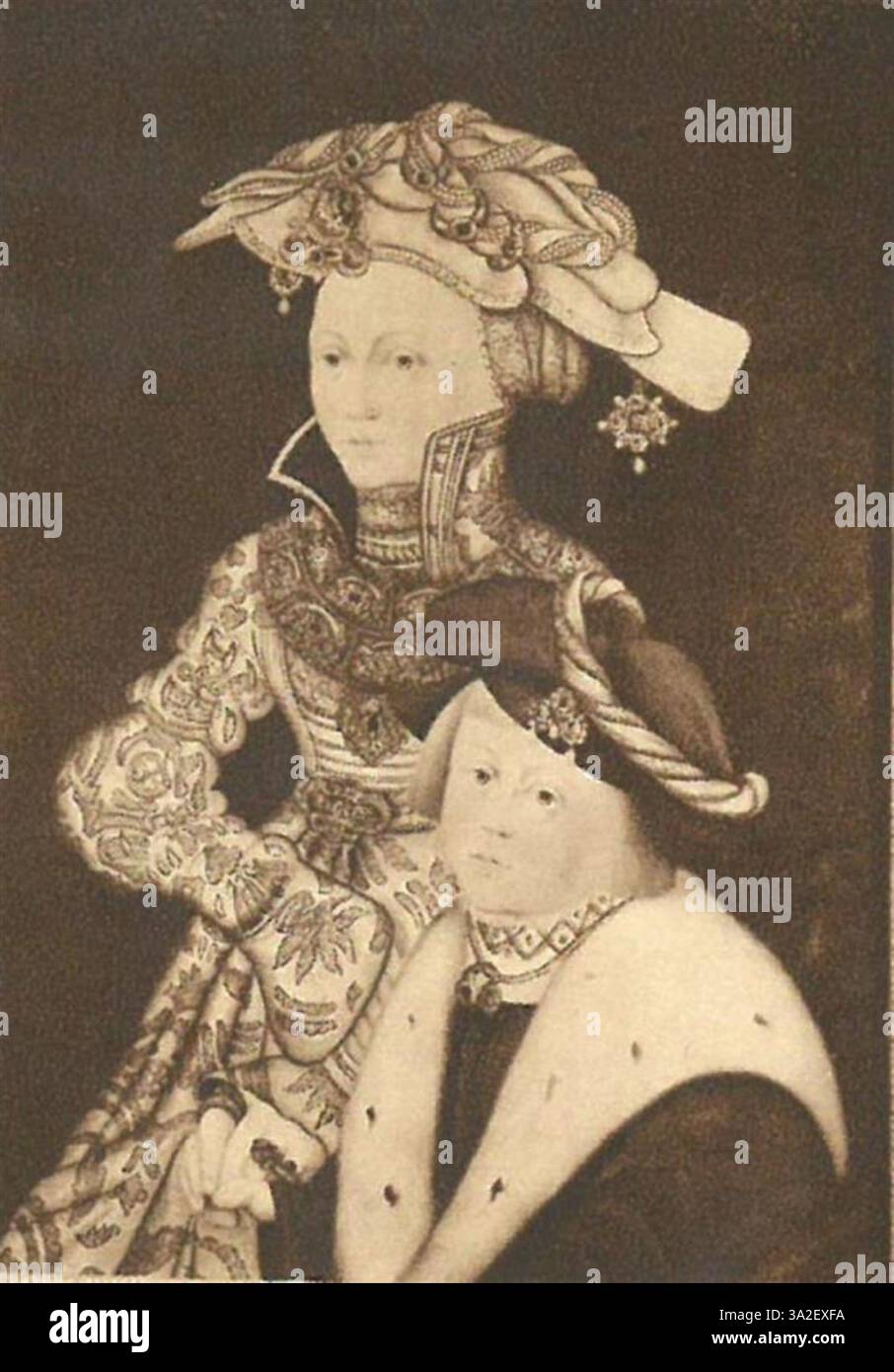 This portrait depicts a Saxon princess with her child, showcasing the ...