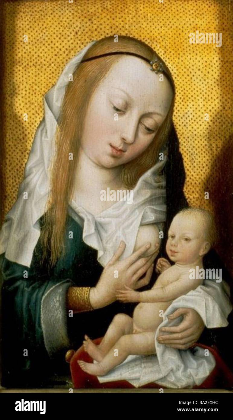 A classic portrayal of the Virgin Mary holding the Christ Child, this work is emblematic of 15th ...