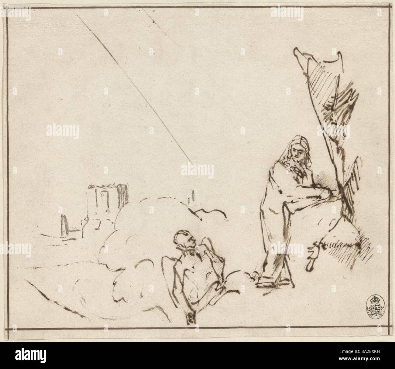 This scene portrays the temptation of Christ, focusing on the internal ...