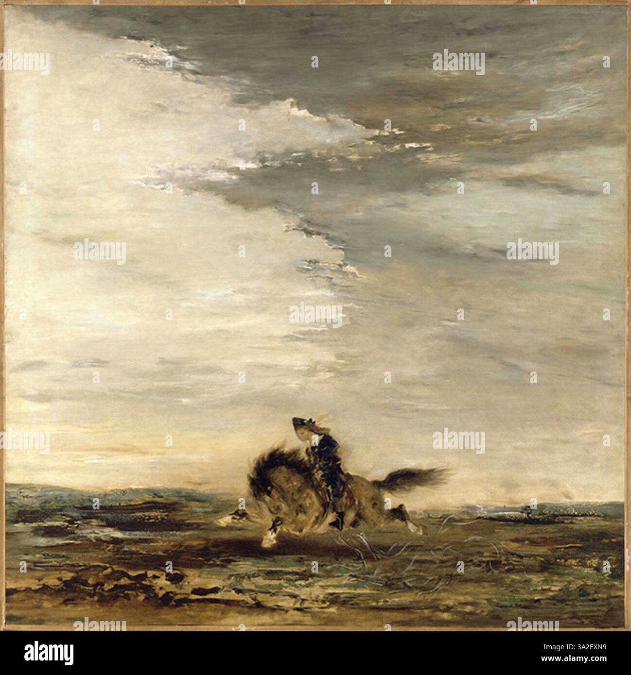 'Cavalier' by Gustave Moreau presents a solitary mounted figure ...