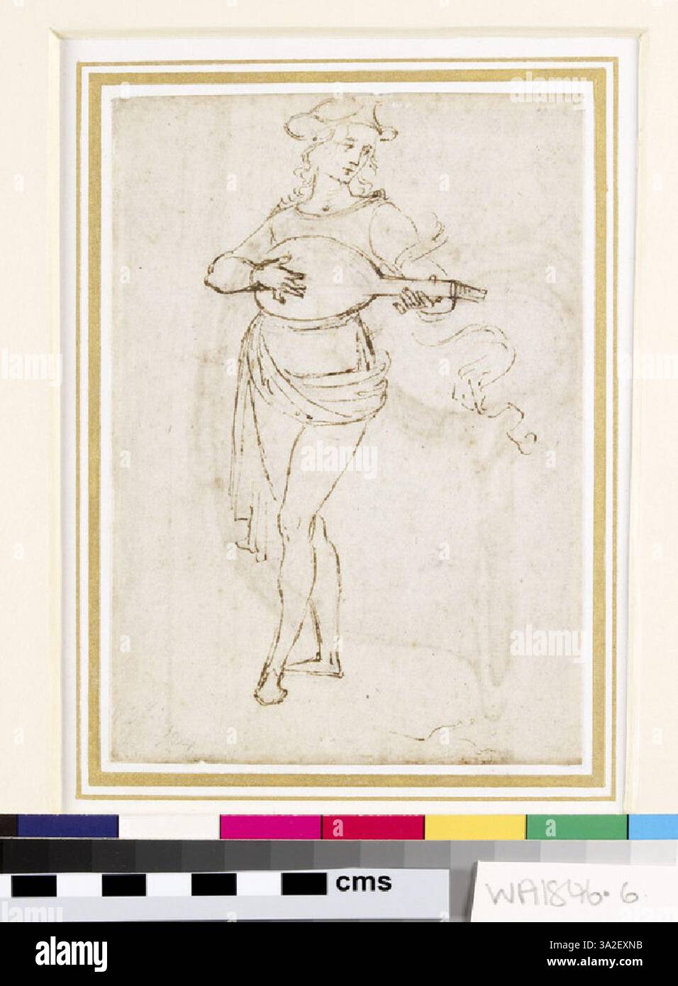 This artwork by Perugino portrays a lute player, focusing on the ...