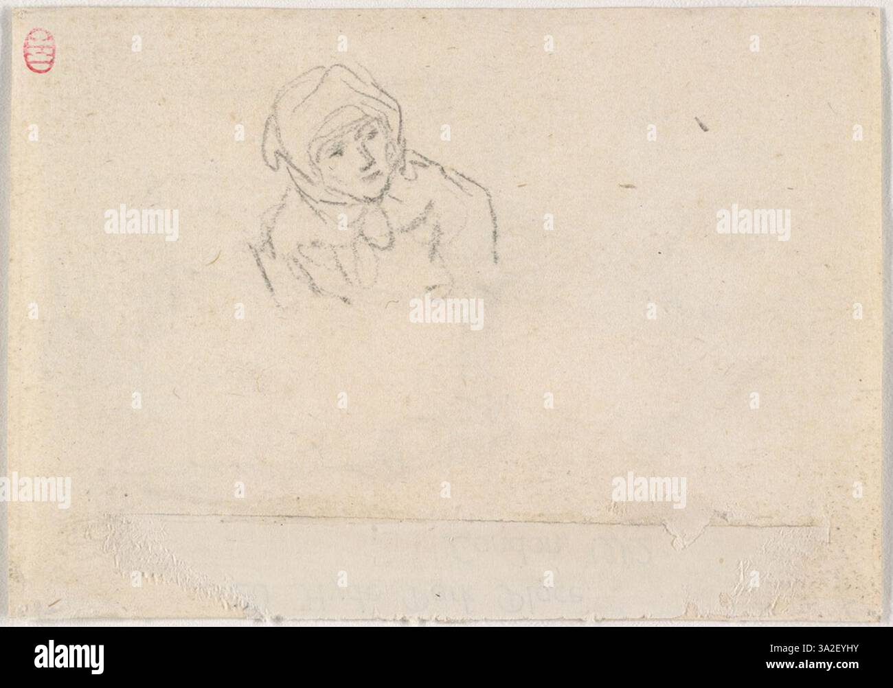 On the verso of this drawing, Rembrandt sketches a bust-length figure ...