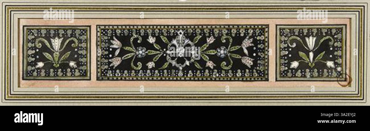 'Frise décorative rinceaux et fleurs' by Gustave Moreau is a decorative ...