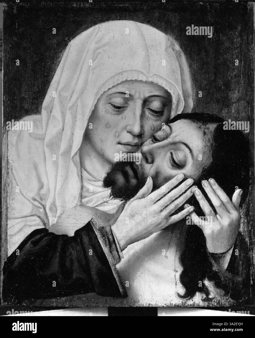 Gerard David's Lamentation from the 15th century, capturing the sorrowful moment of Christ's ...