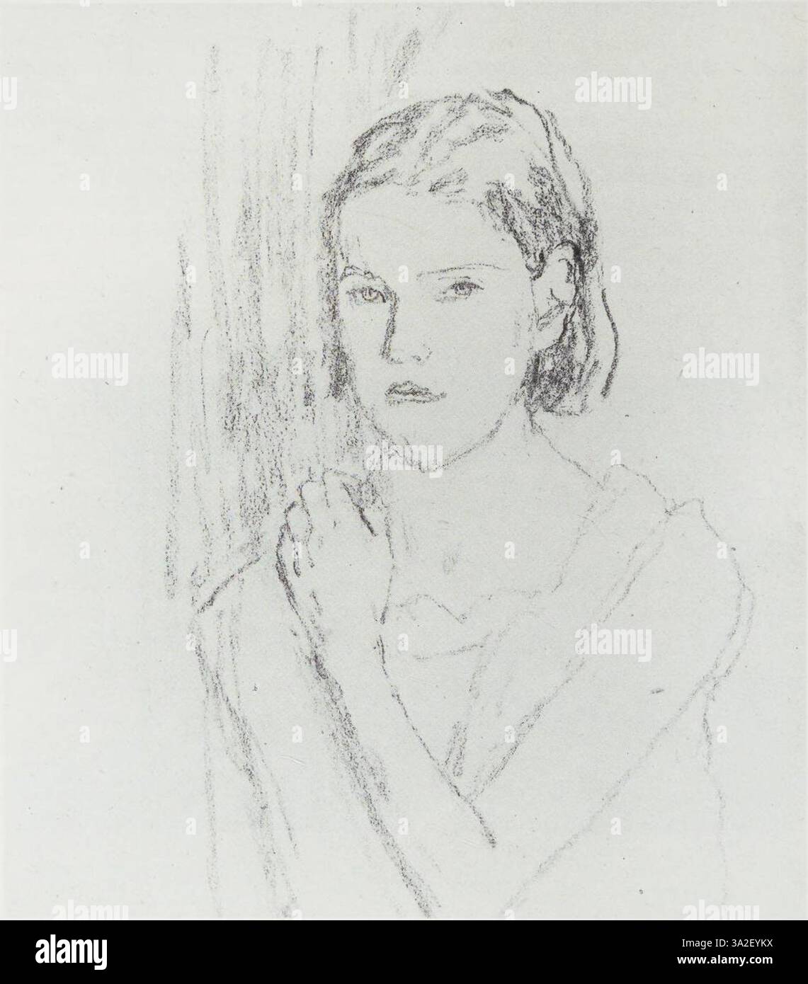 This portrait by Gwen John depicts a seated figure in soft hues, with ...