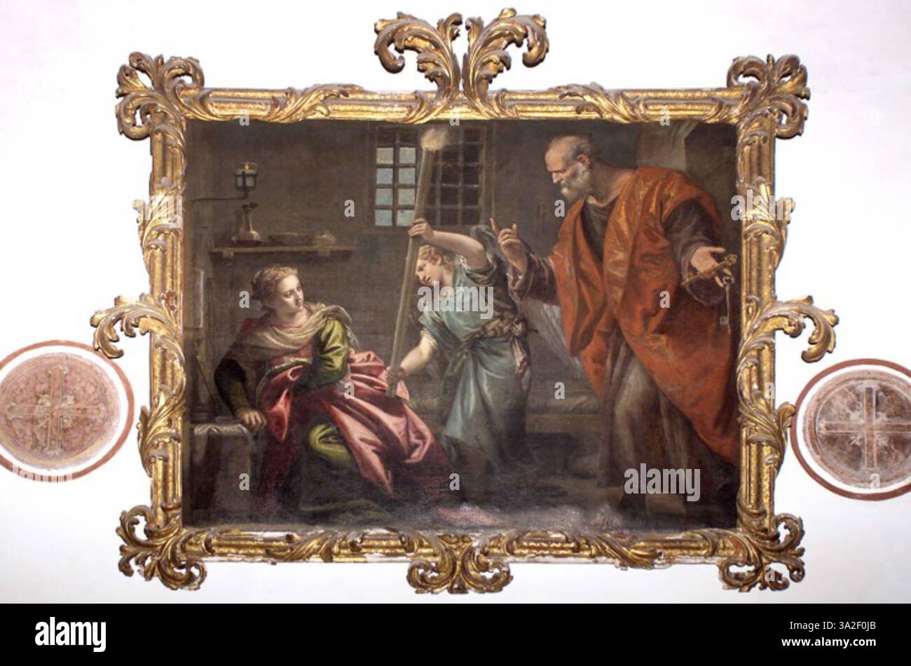 Saint Peter is shown visiting Saint Agatha in prison, offering comfort ...