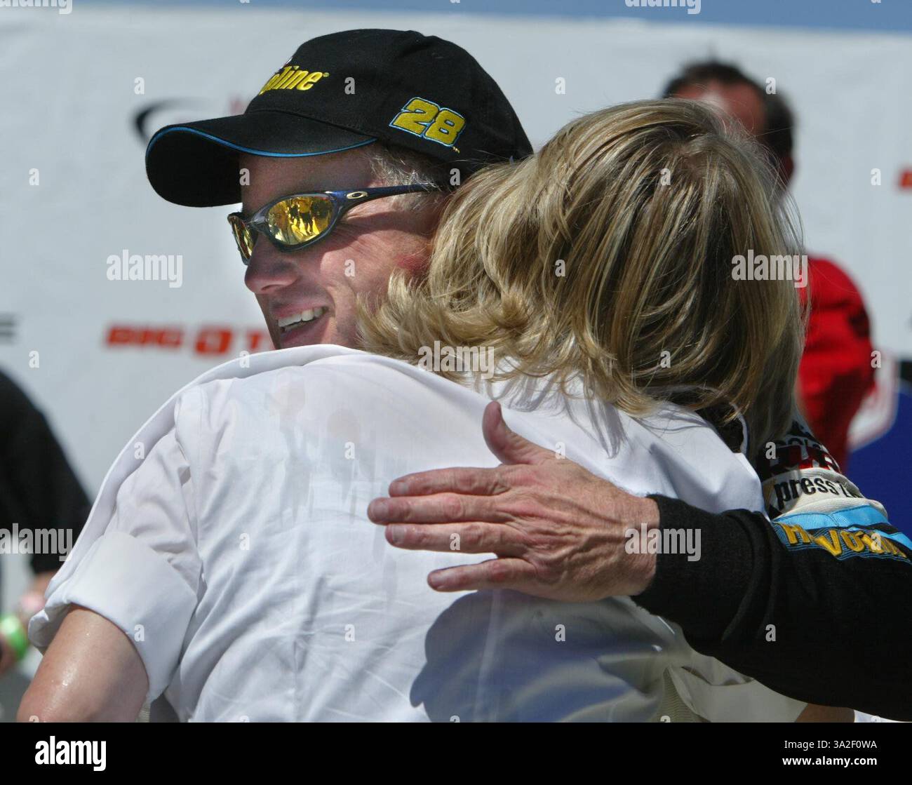 Ricky Rudd hugs his wife Linda Rudd in the winners circle after ...