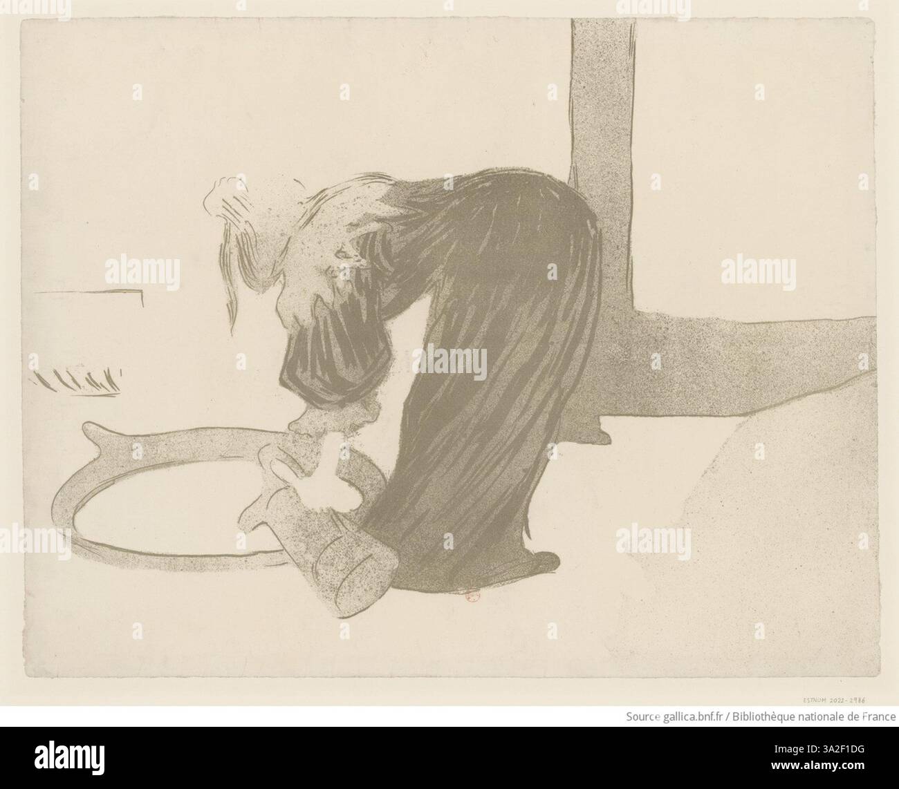 'Femme au tub - Le tub' portrays a woman in a bath, her figure ...