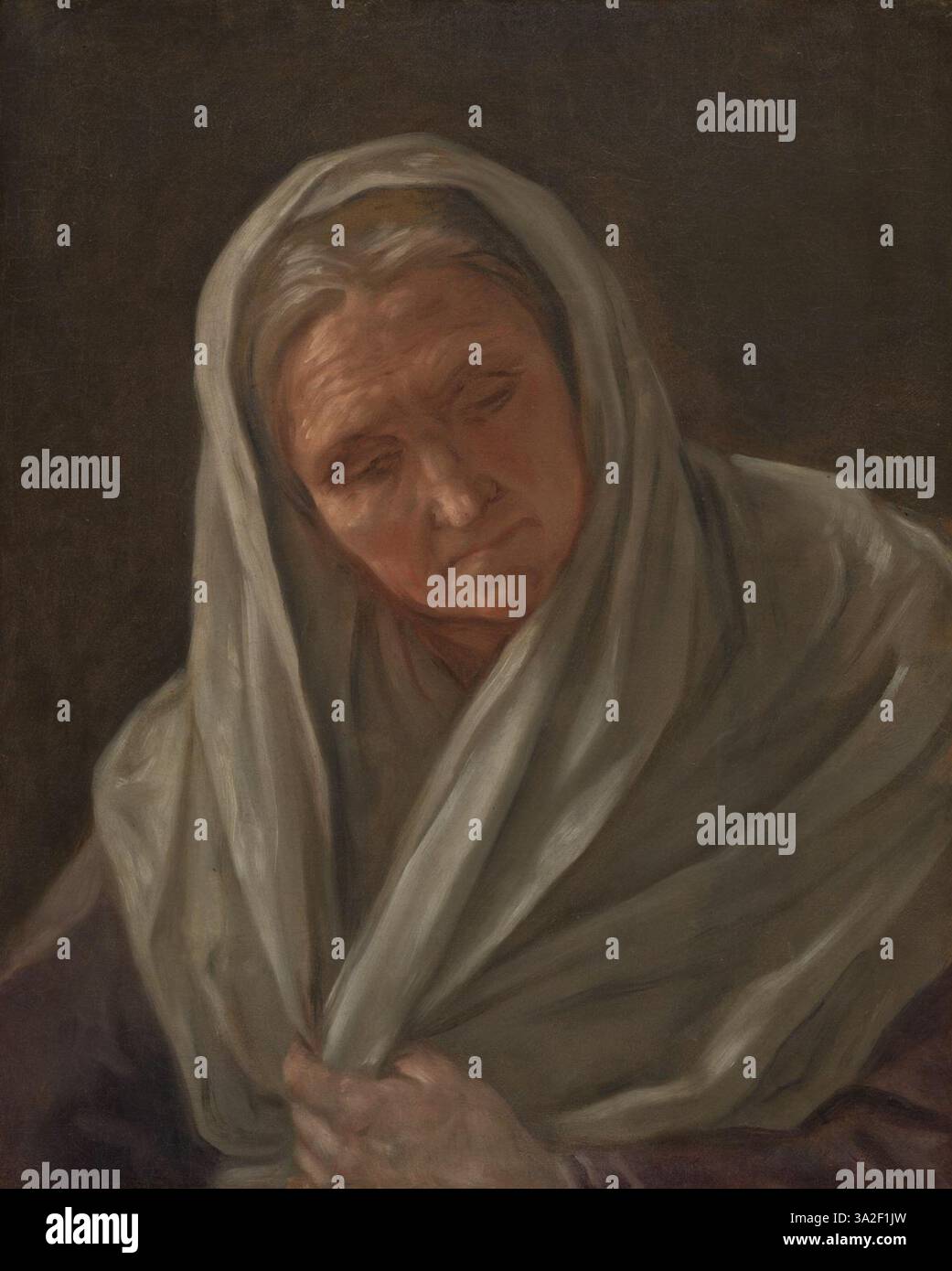 'Head of an old woman' by Guido Reni, painted between 1640-1642, offers ...