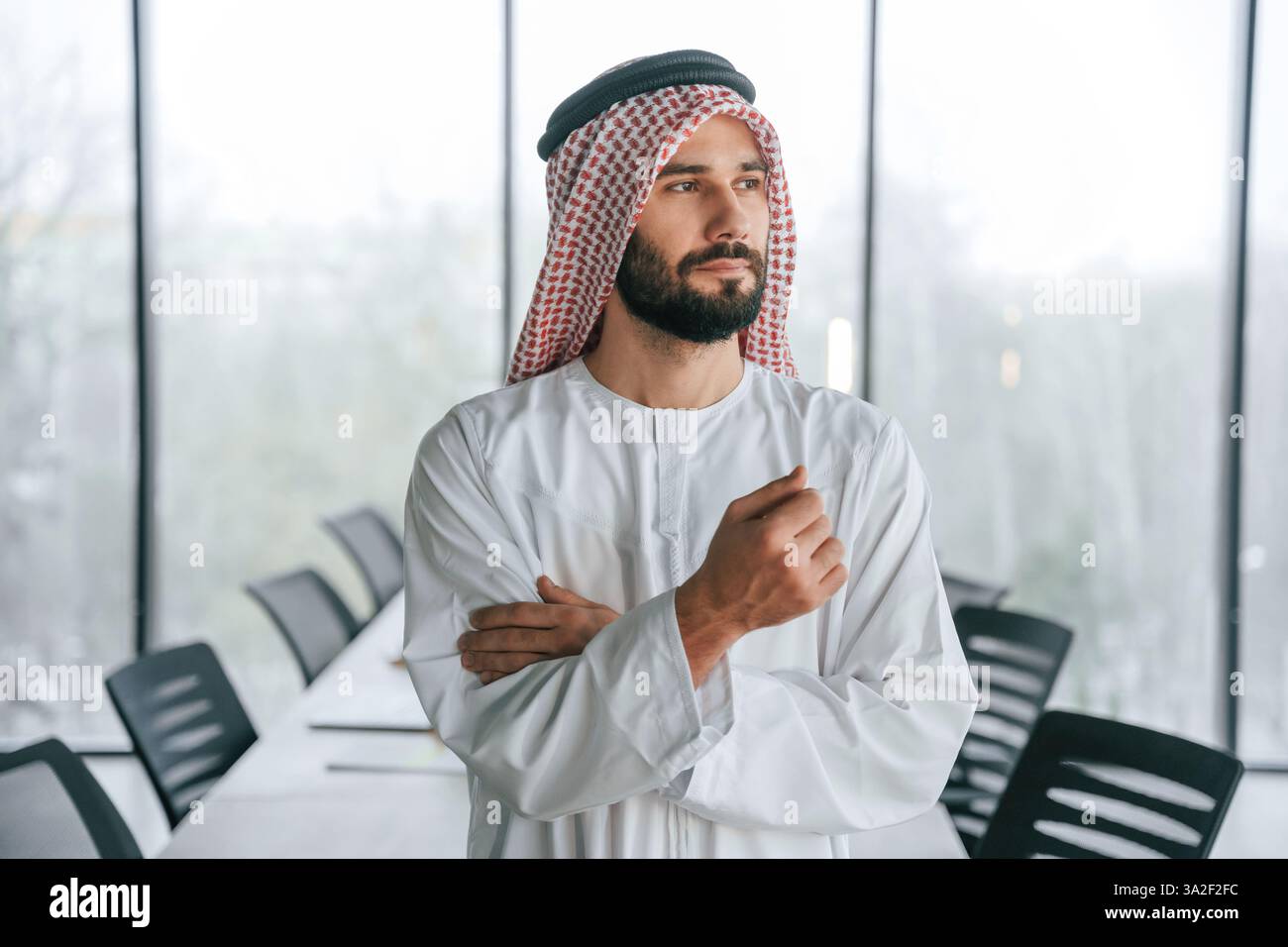 Conception of rich person. Successful Muslim businessman in traditional ...