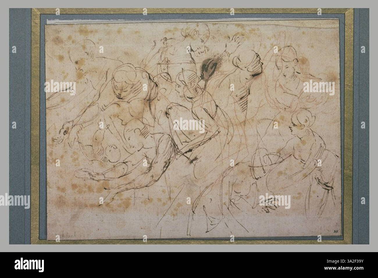 This study by Raphael focuses on sketches for the figure of Moses being ...