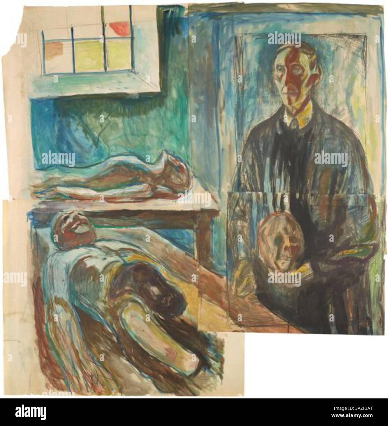 In this collage and lithograph from 1928-1932, Munch presents a ...