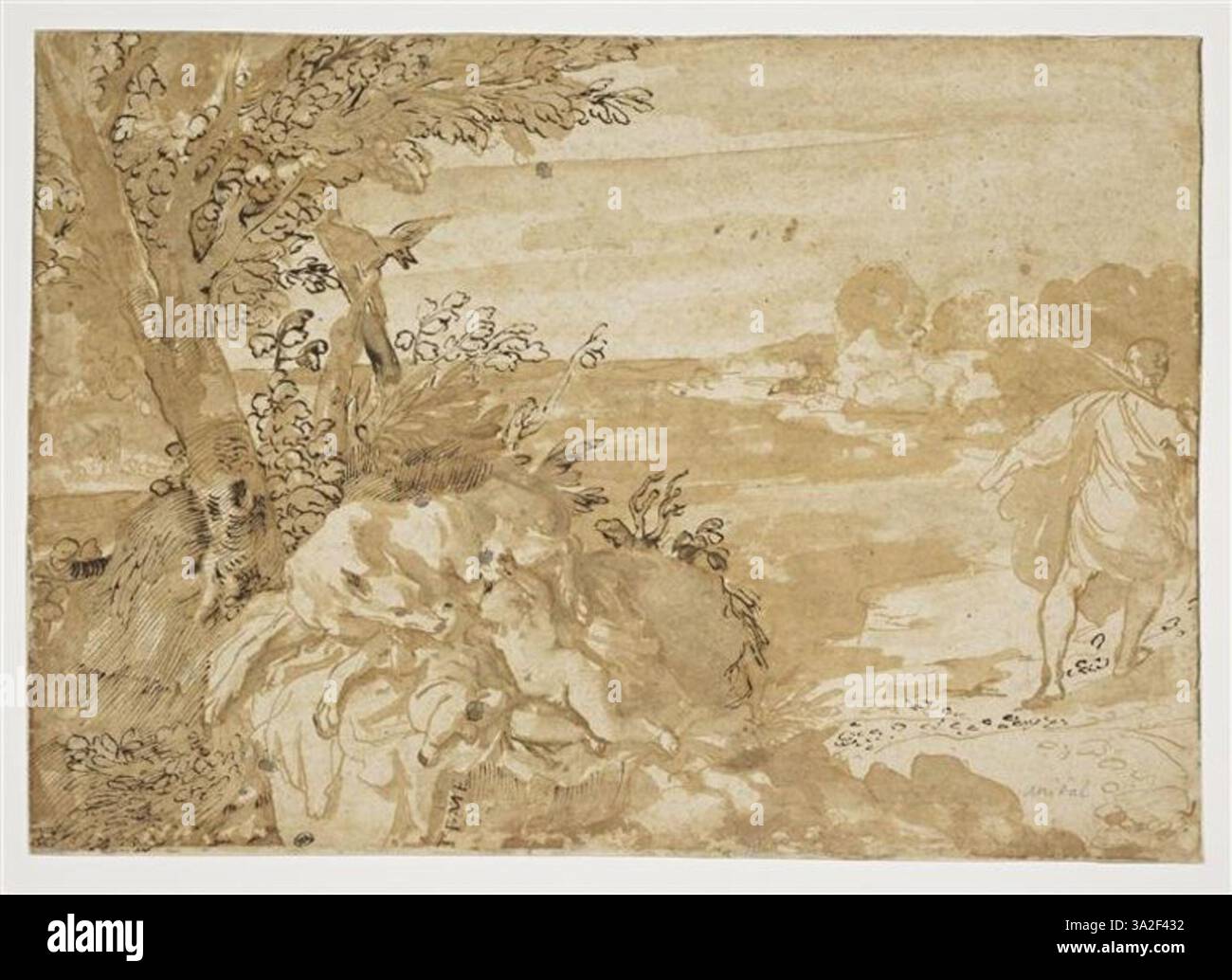 Annibale Carracci’s drawing depicts the legendary twins Romulus and ...