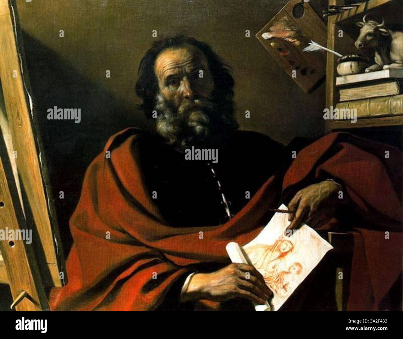 This painting portrays Saint Luke, one of the four Evangelists. The ...