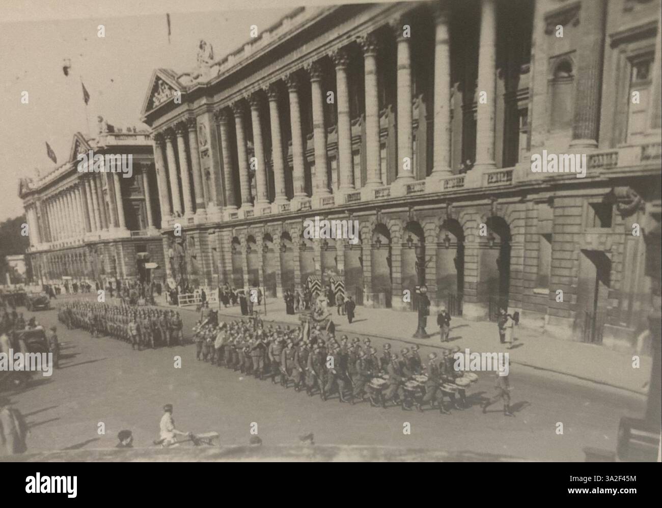 A photograph from the 1940s showing a Wehrmacht parade at the Place de ...