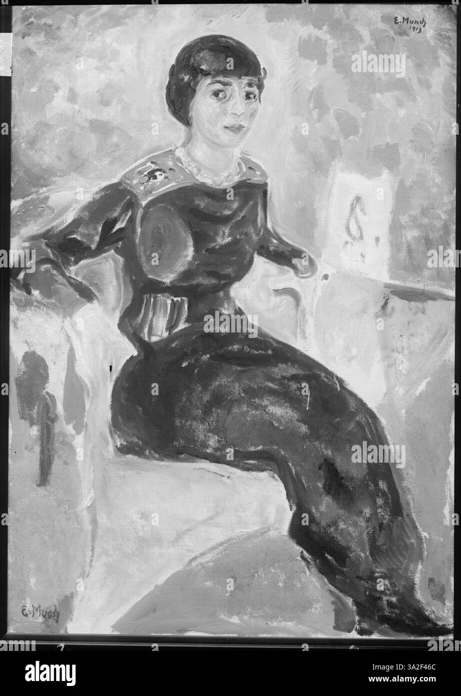 Elsa Glaser’s portrait by Edvard Munch, painted in 1913, showcases a ...