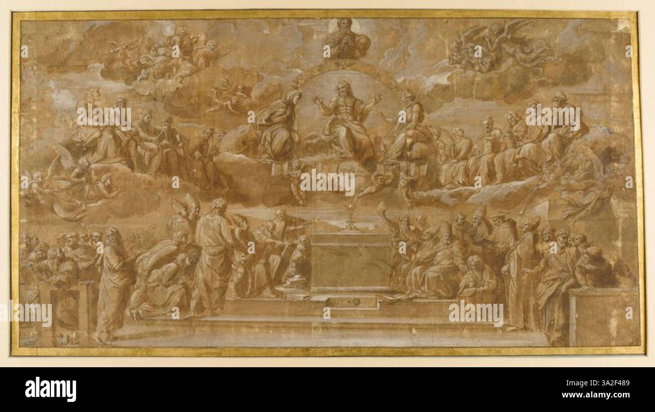 This copy of Raphael’s 'Dispute of the Holy Sacrament' shows ...