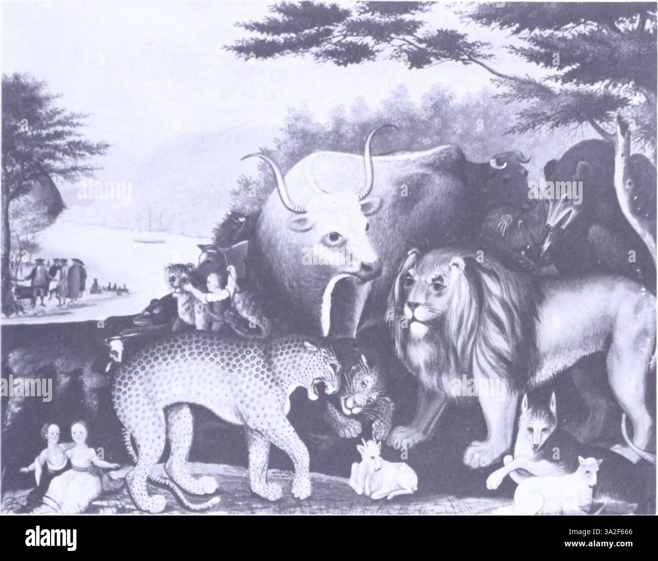 This 046 piece by Edward Hicks portrays a peaceful rural landscape ...