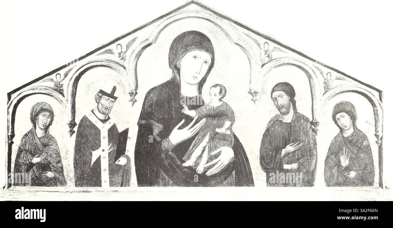 This artwork by Guido da Siena features a religious theme, with vivid ...