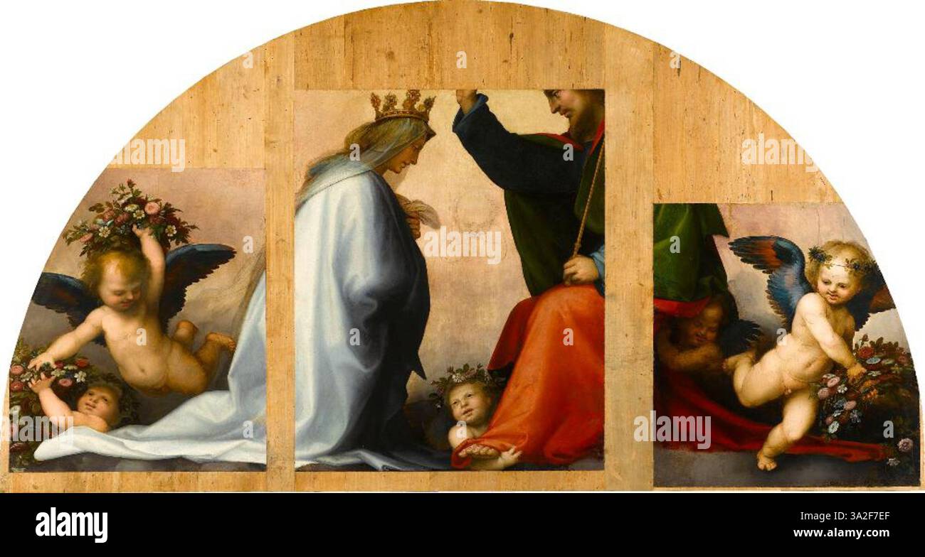 Fra Bartolommeo and Albertinelli's collaborative painting 'Marienkrönung' (Coronation of the ...