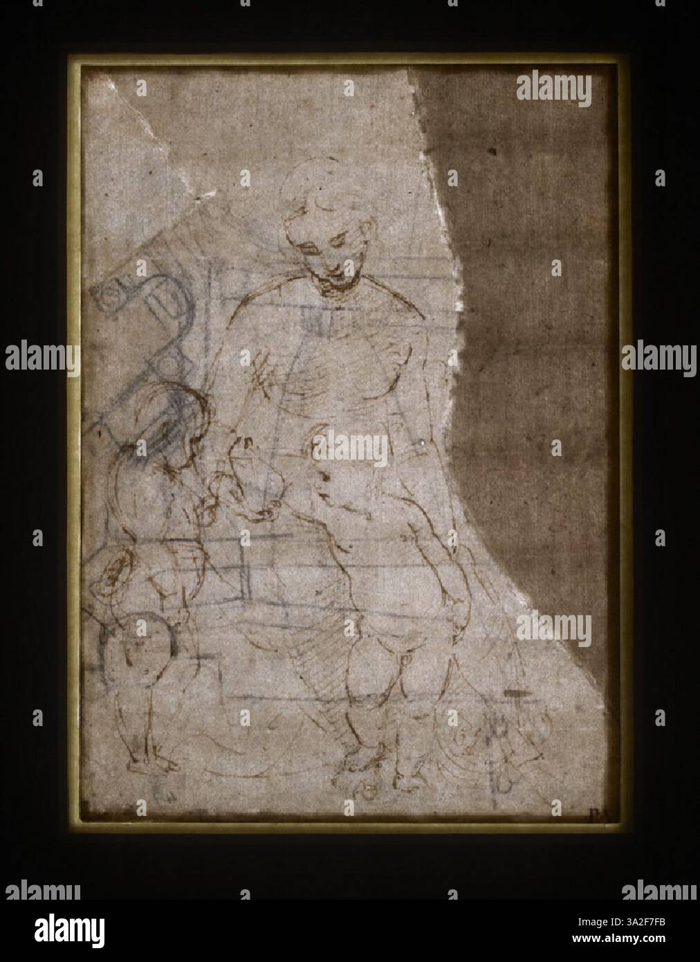 This verso drawing by Raphael contains slight architectural sketches ...