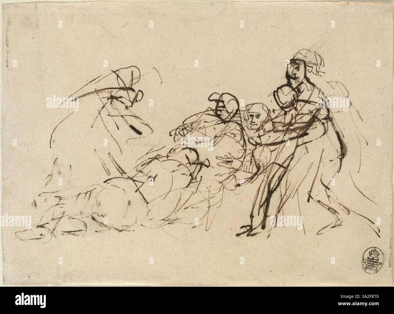Rembrandt depicts the biblical moment of Samson's capture, focusing on ...