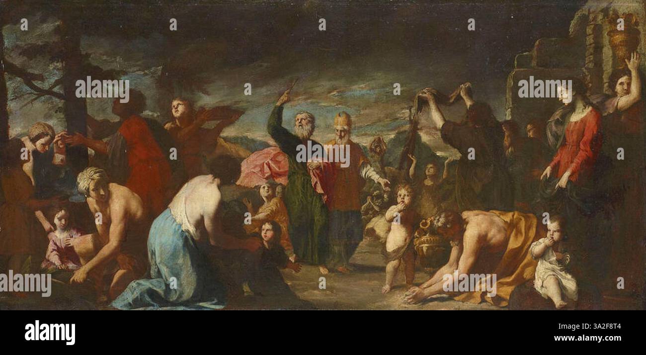 This work, often referred to as 'The Manna Rain,' depicts the biblical ...